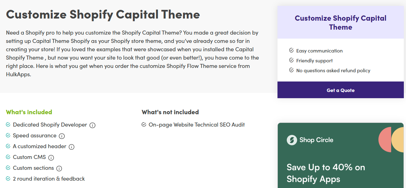 Shopify Capital Theme: Supports High-Volume Transaction
